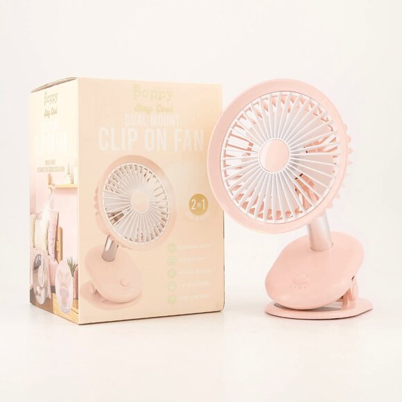 Xo Poppy | Other | Portable Oscillating Rechargeable Small Clip Fan ...